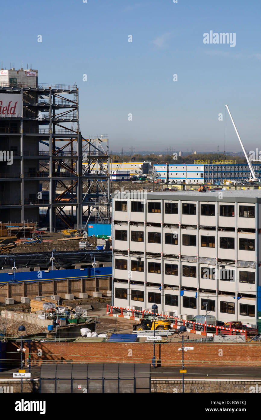 London 2012 Olympic Infrastructure Construction site Stratford London ...