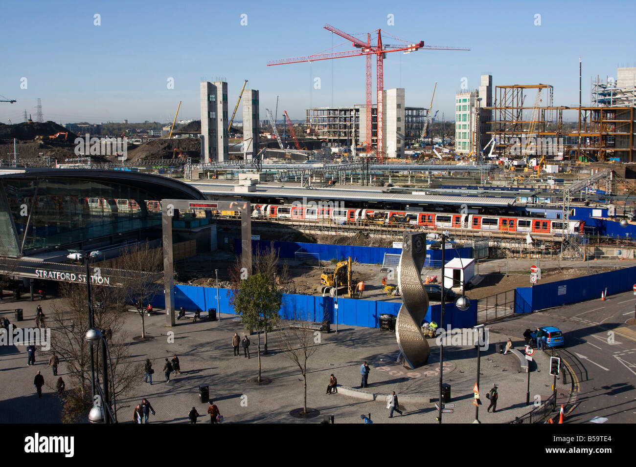 London 2012 Olympic Infrastructure Construction site Stratford London ...