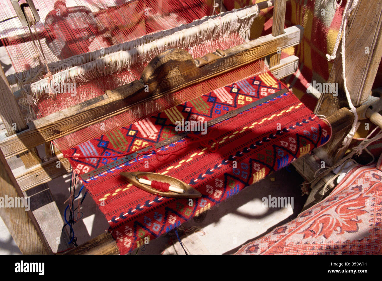 Loom in village near Lasithi Plateau Crete Greek Islands Greece Europe ...