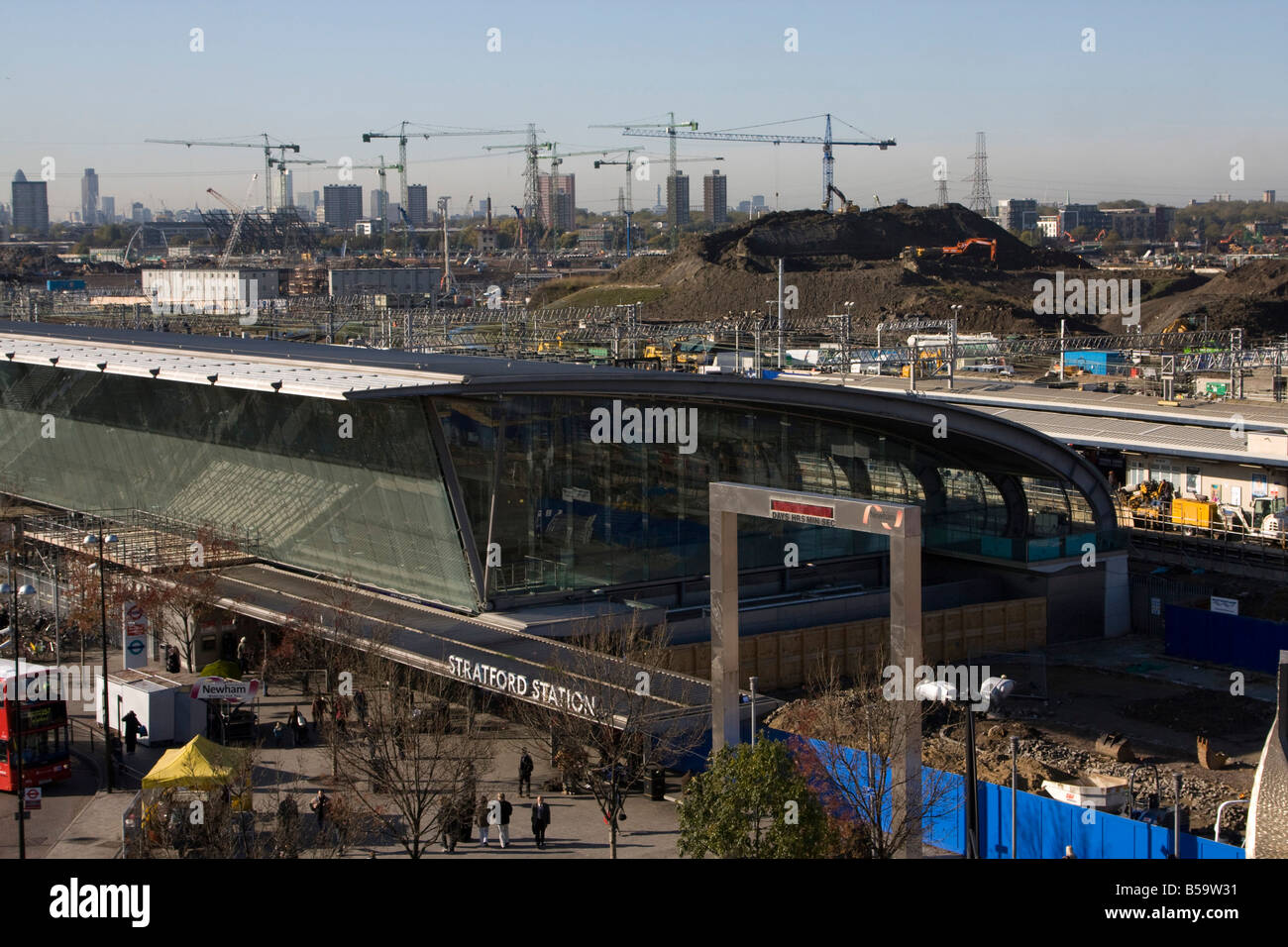 London 2012 Olympic Infrastructure Construction site Stratford London ...