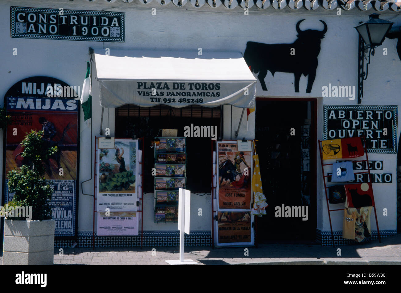 Town in hills Bullring White painted walls Image of bull Posters Plaza ...