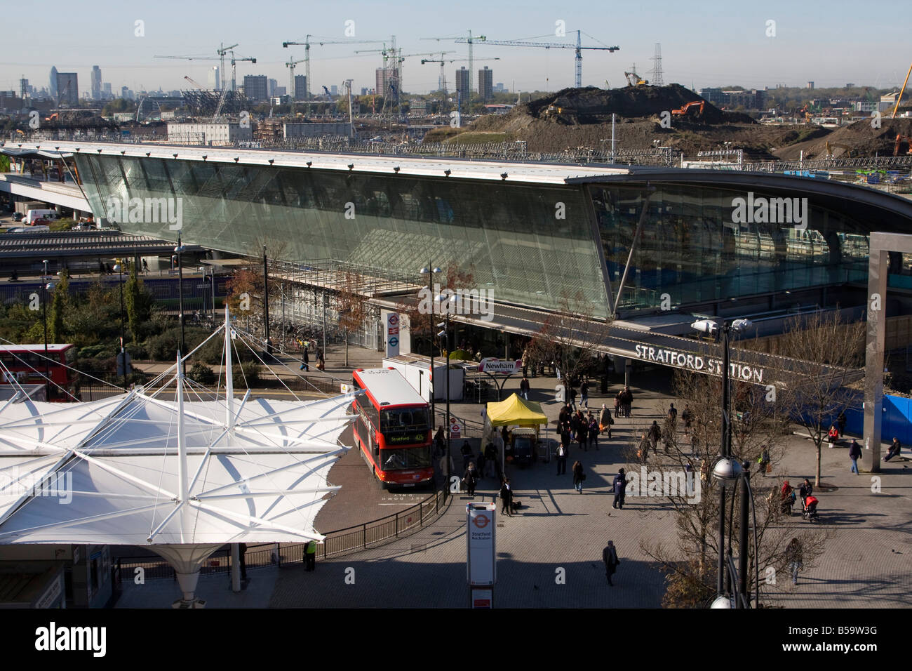 London 2012 Olympic Infrastructure Construction site Stratford London ...