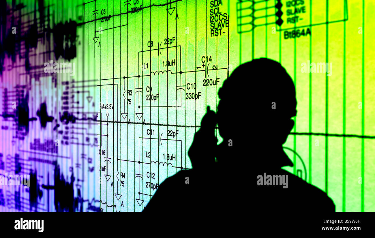 electronic engineer checking on GRID monitor with cell phone Stock ...