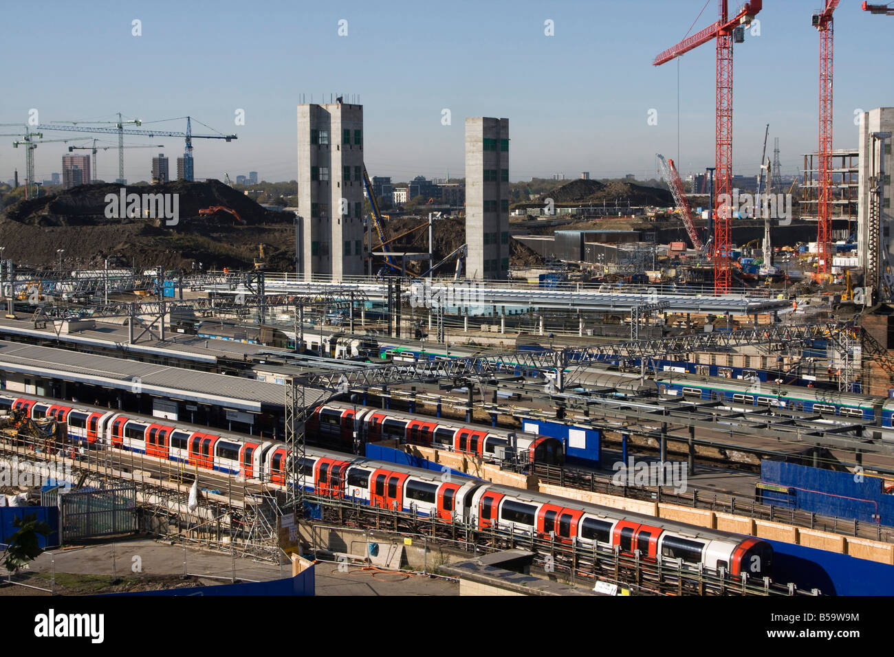 London 2012 Olympic Infrastructure Construction site Stratford London ...