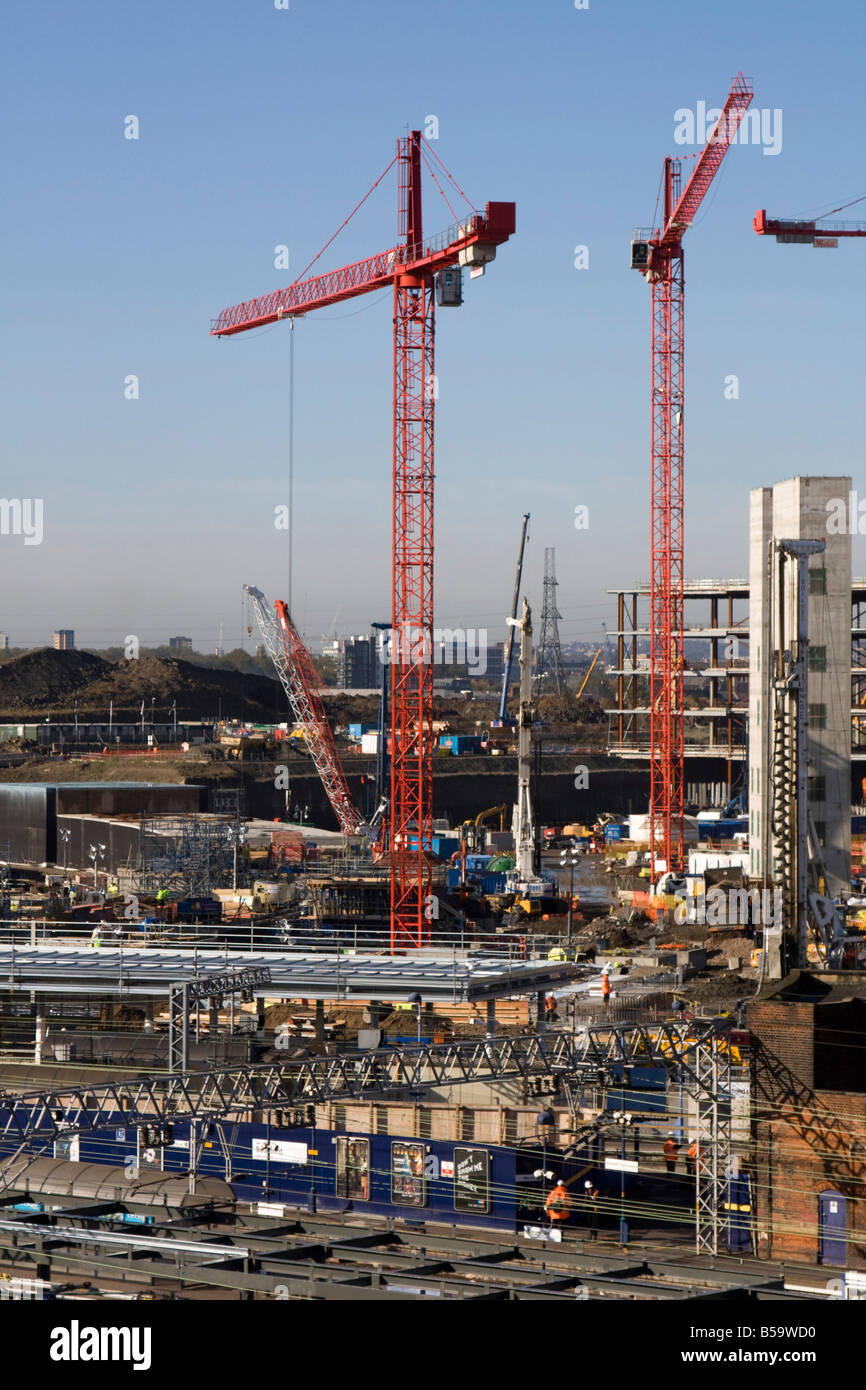 London 2012 Olympic Infrastructure Construction site Stratford London ...