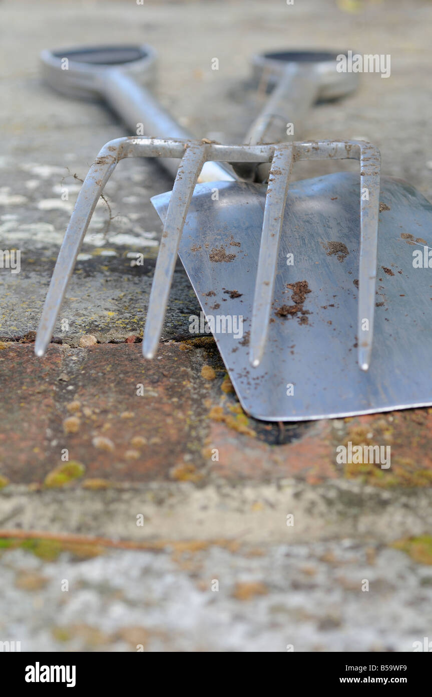 Fork & Spade Stock Photo - Alamy