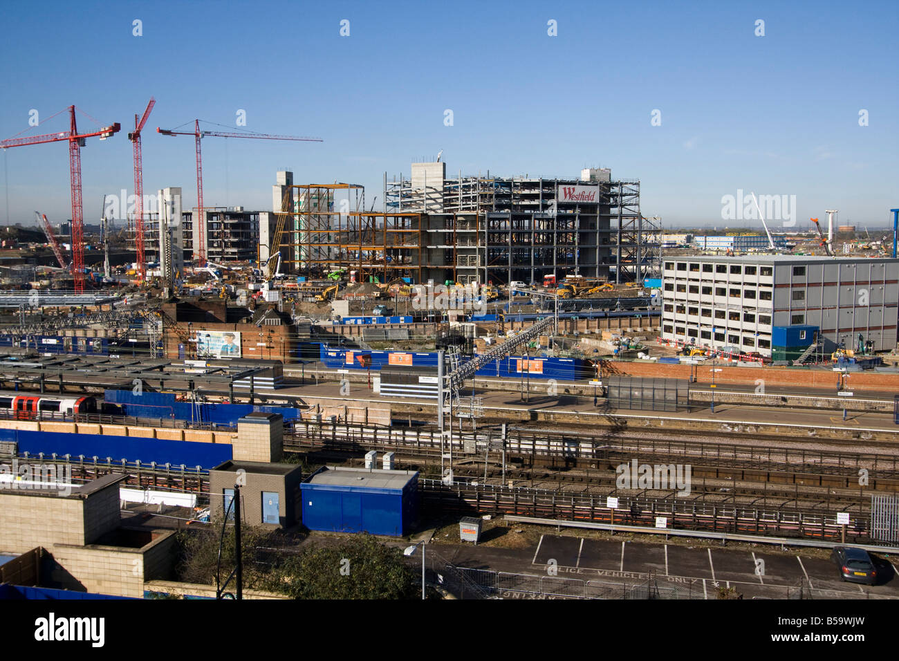 London 2012 Olympic Infrastructure Construction site Stratford London ...