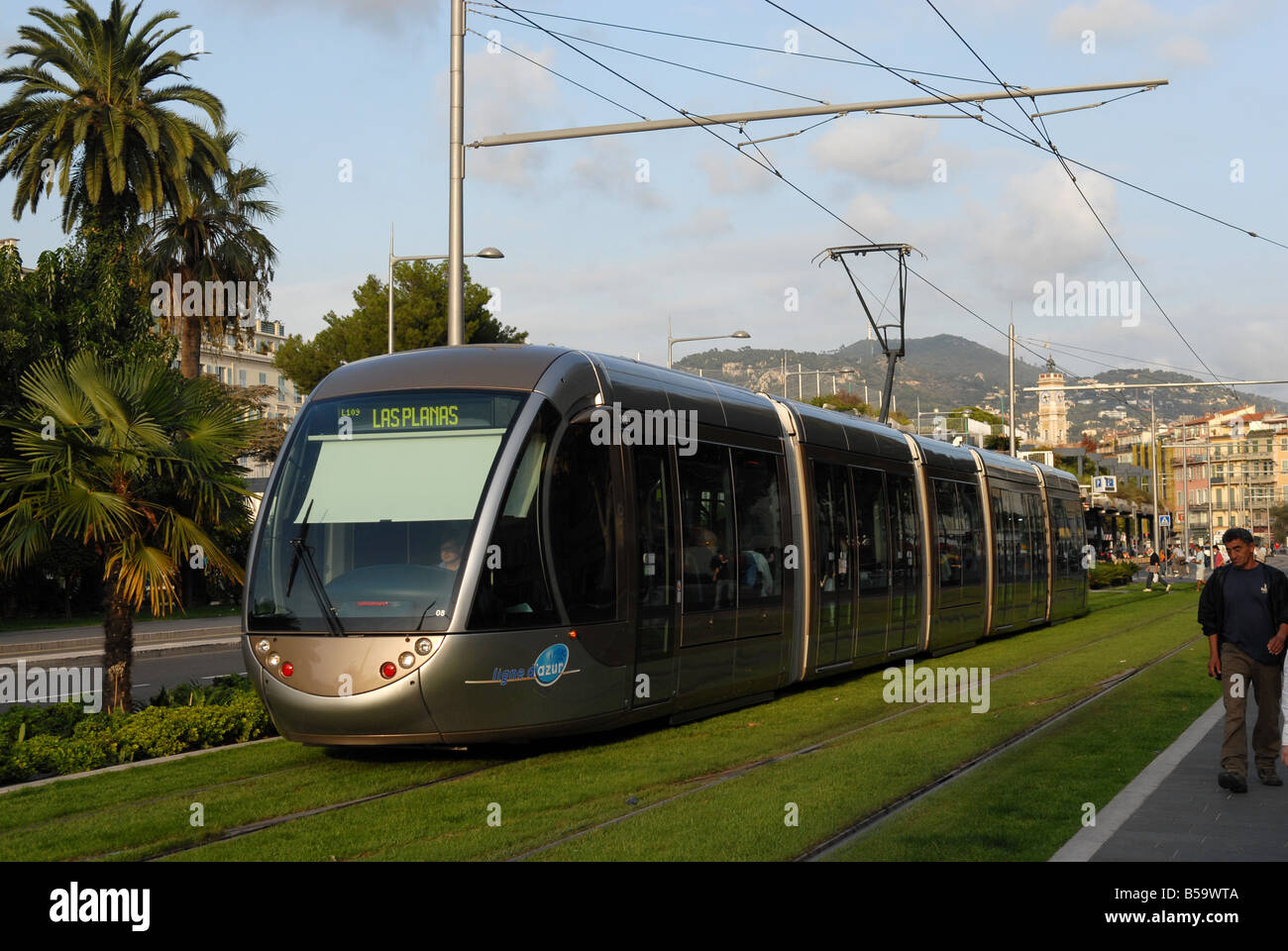 The electric tram Nice in the South of France Stock Photo - Alamy