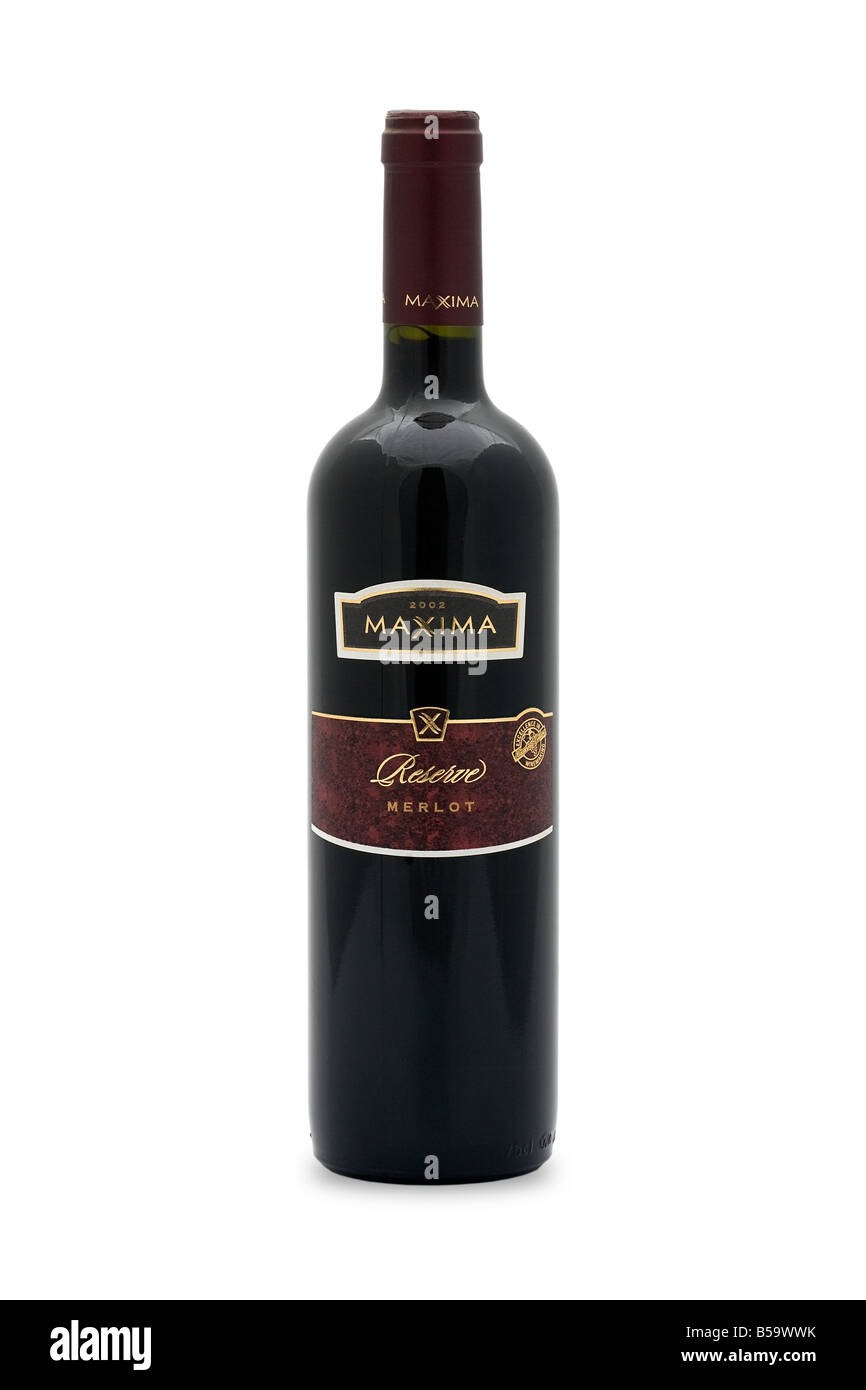 maxima 2002 reserve red wine merlot Stock Photo - Alamy