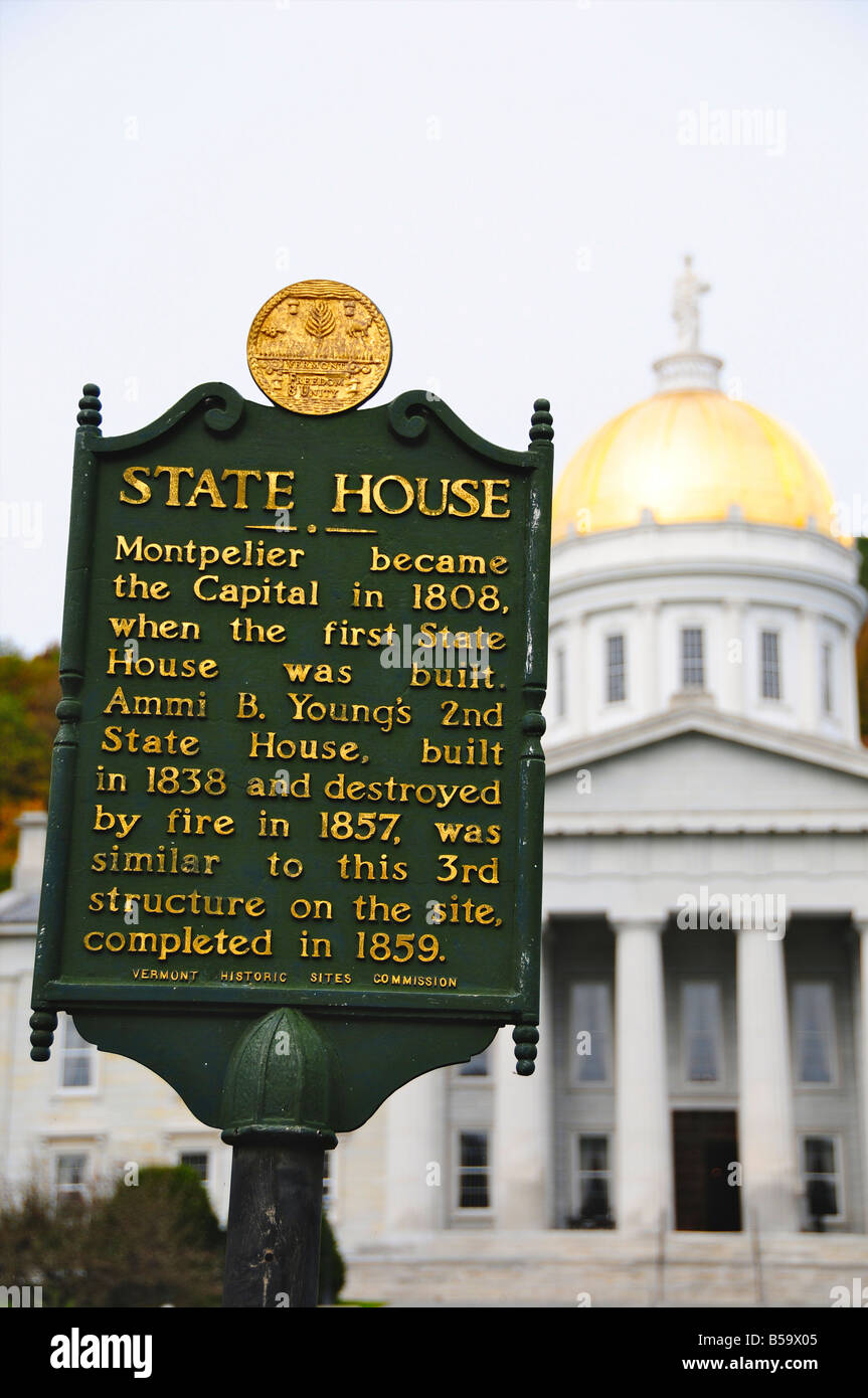 The Vermont State House, located in Montpelier, Vermont Stock Photo - Alamy