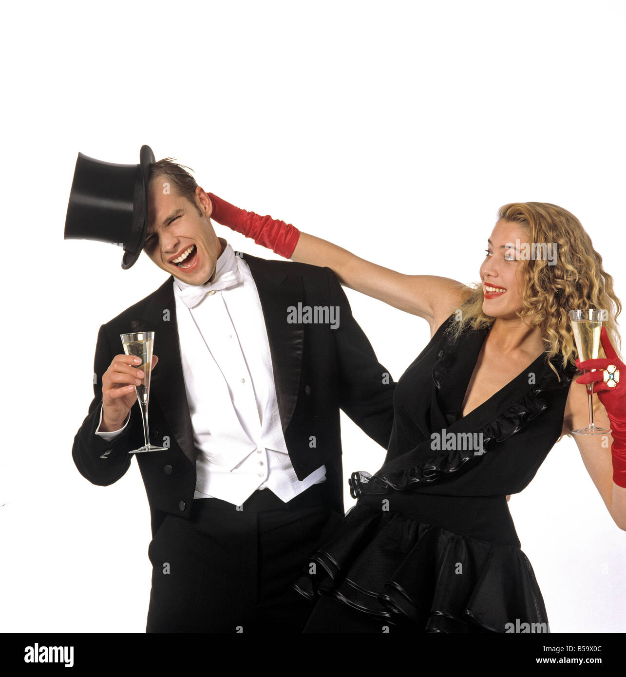 Young tipsy couple having fun Stock Photo - Alamy