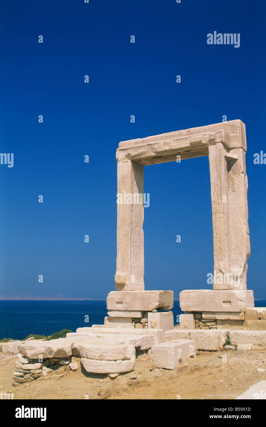 Gate at archaeological site of Portara on Naxos Cyclades Islands Greek ...