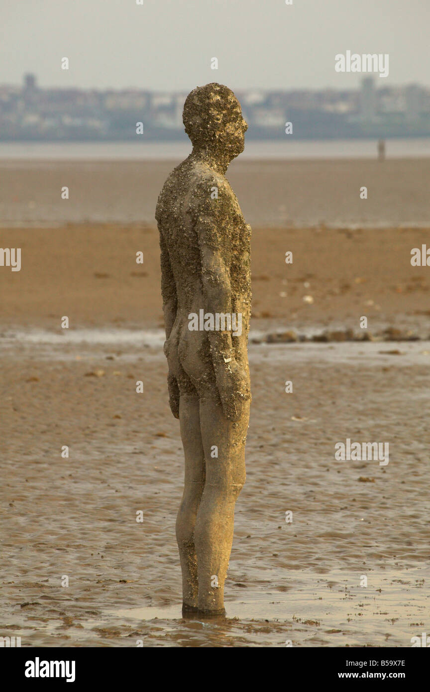 Another Place-Antony Gormley iron man sculpture on Crosby Beach ...