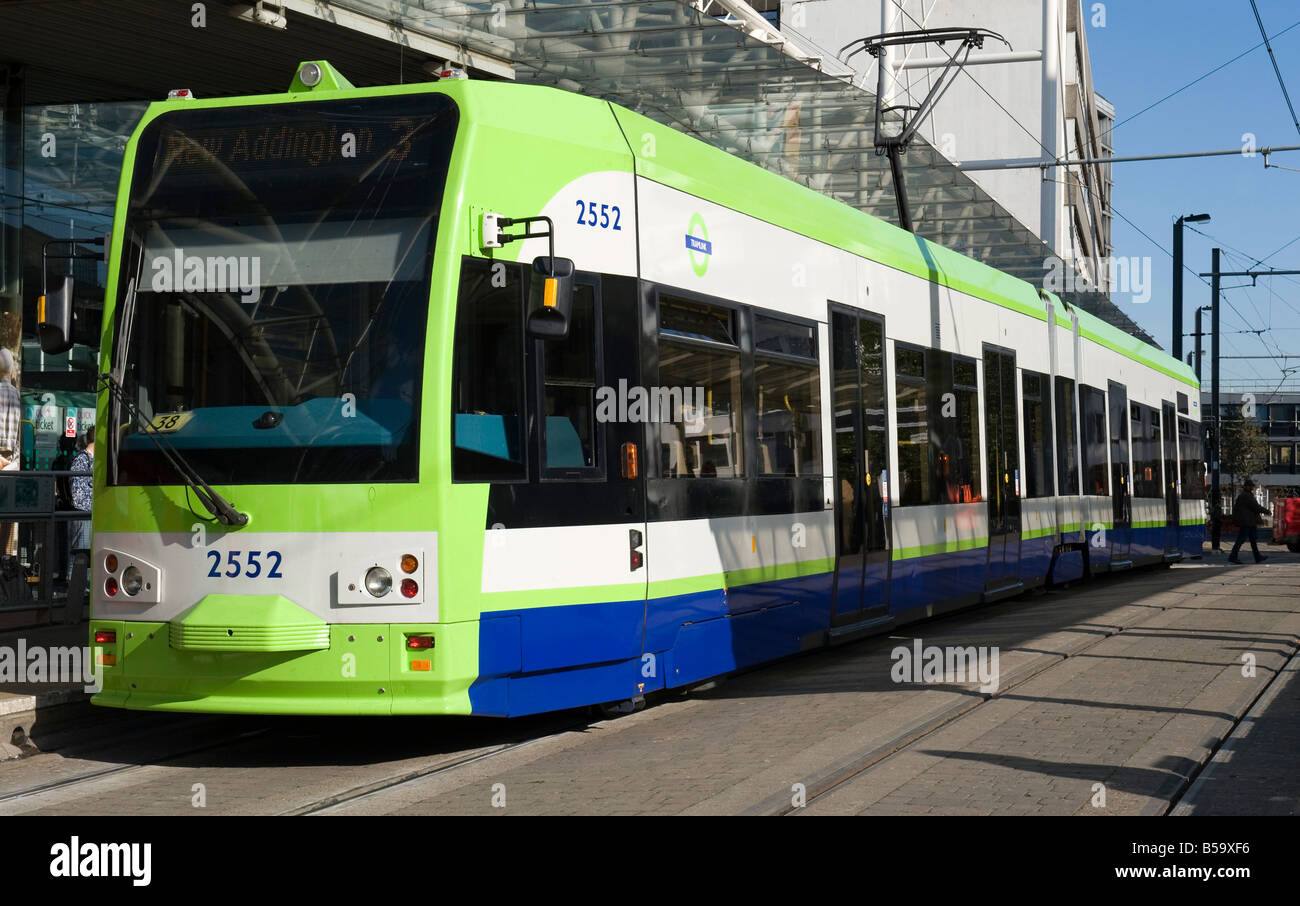 A Tram in New Tramlink Livery at East Croydon Station Stock Photo - Alamy