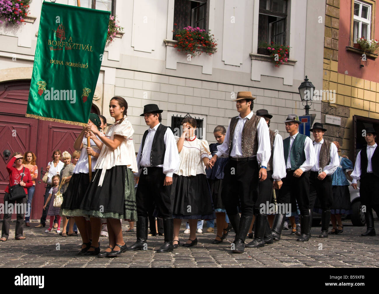 Procession, traditional folk costume, Budapest Wine Festival, Hungary ...