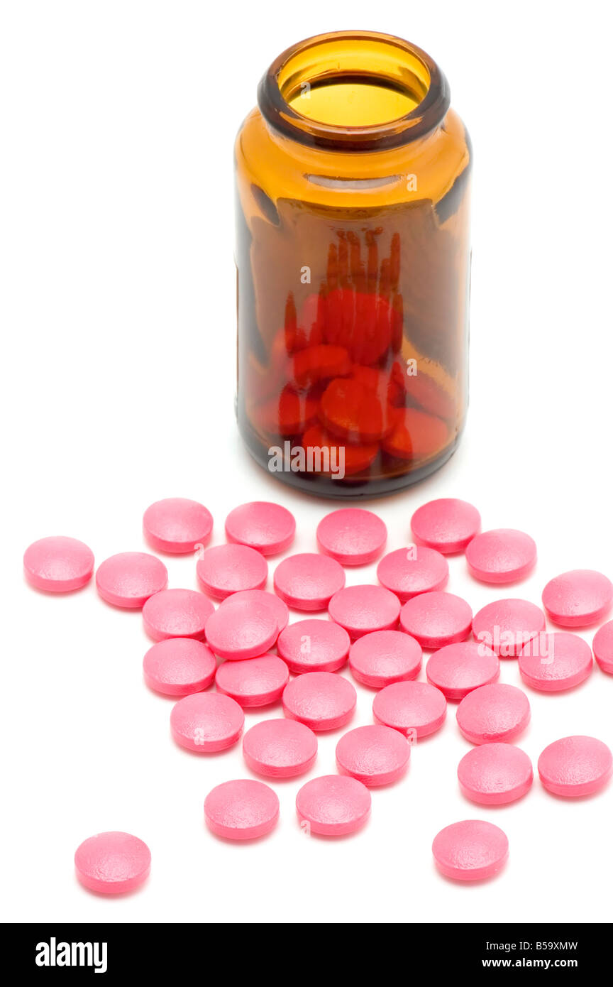 object on white medical Bottles of pills Stock Photo - Alamy