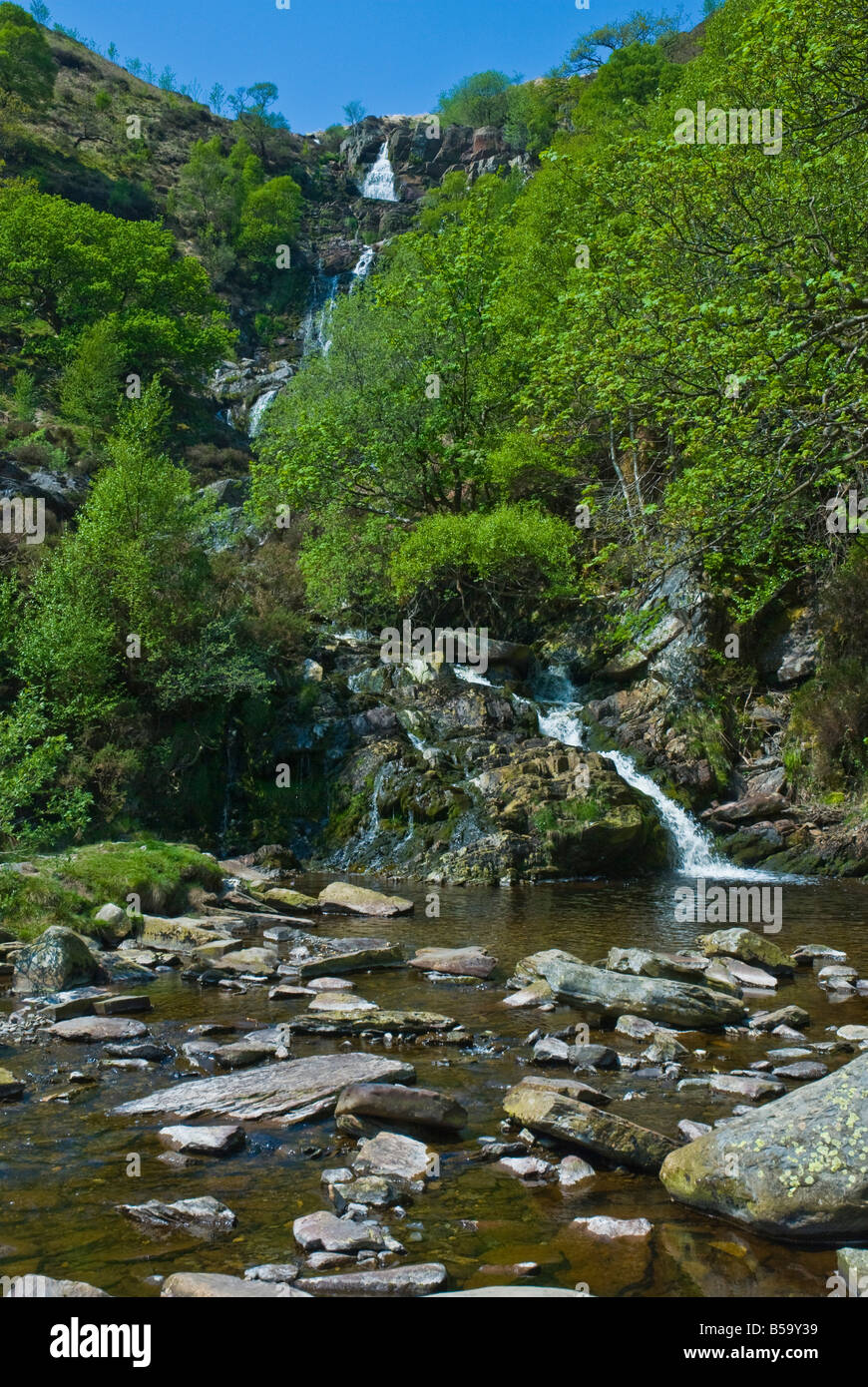 Waterfall Pistyll Rhyd-y-Meinclau or Rhiwargor Powys, Wales Stock Photo ...