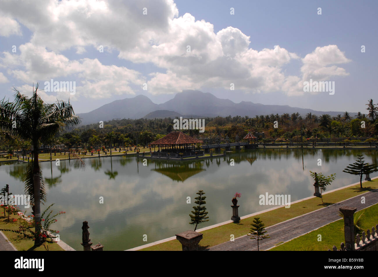 Nice scenery of lake and mountain in background in Bali,Indonesia Stock ...