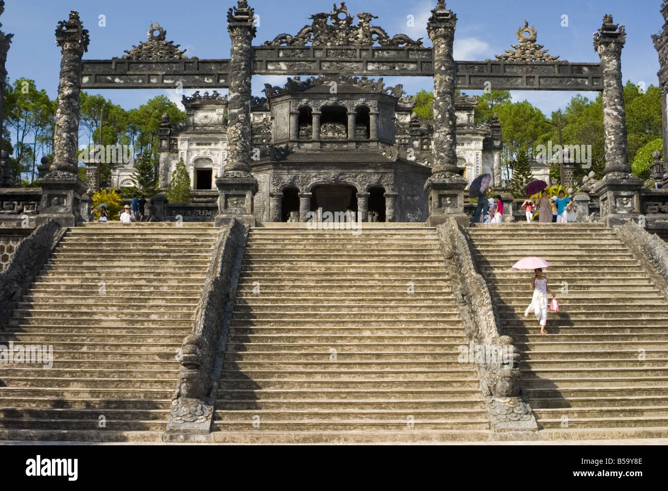 Tomb of Emperor Khai Dinh last of the Nguyen dynasty near Hue, Vietnam ...