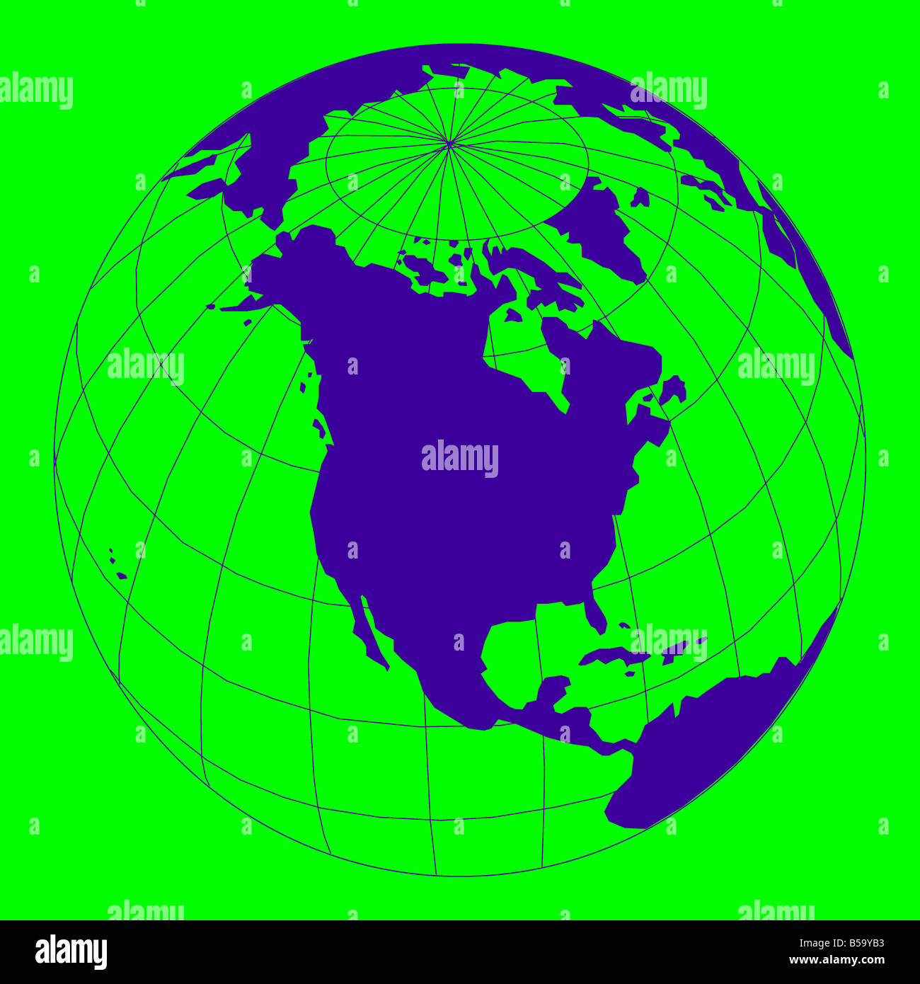 vector illustration of globe and Western Hemisphere Stock Photo - Alamy