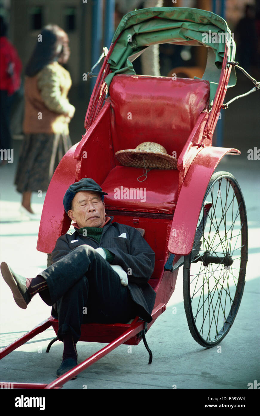 Rickshaw puller Star Ferry Piers Hong Kong China Asia Stock Photo - Alamy
