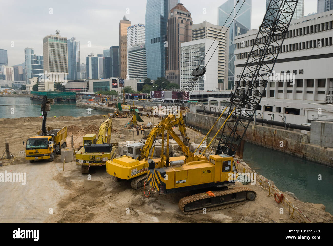 Land reclamation project under way in Central, Hong Kong Island, Hong ...