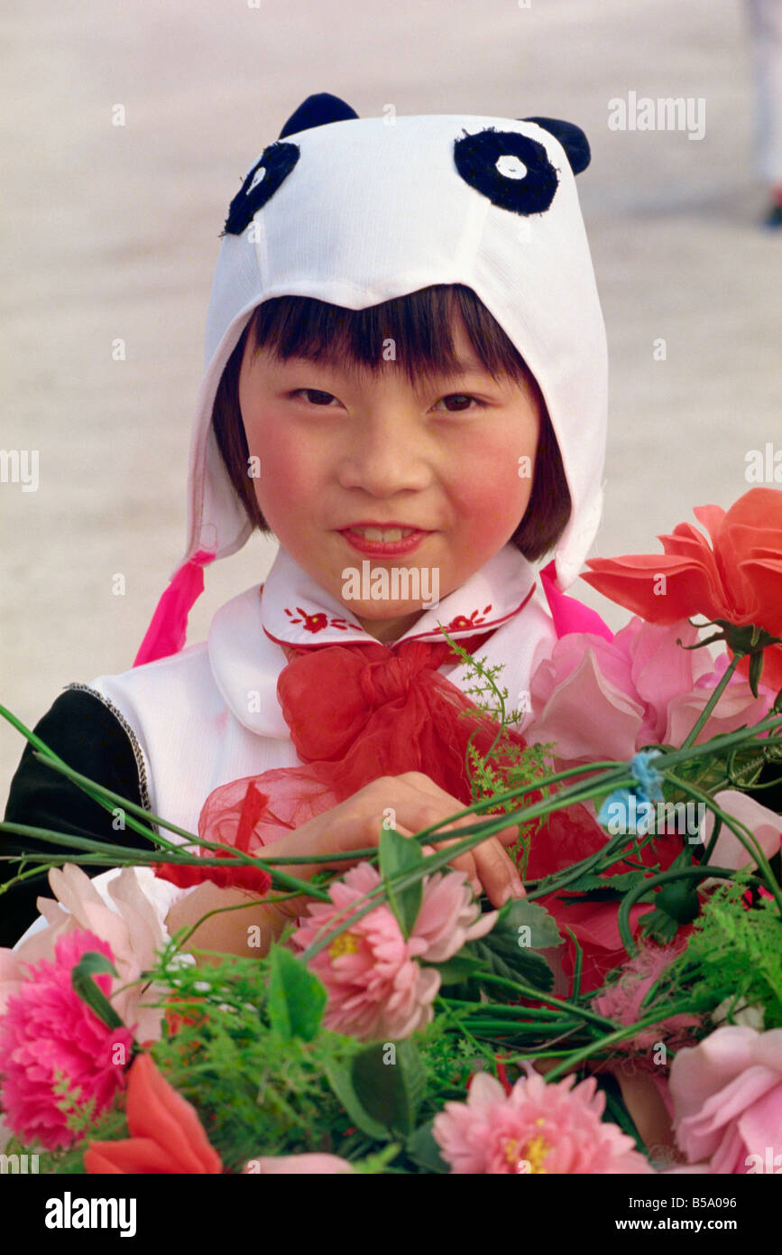 Portrait of a girl panda dancer at Dalian in China Asia Stock Photo - Alamy