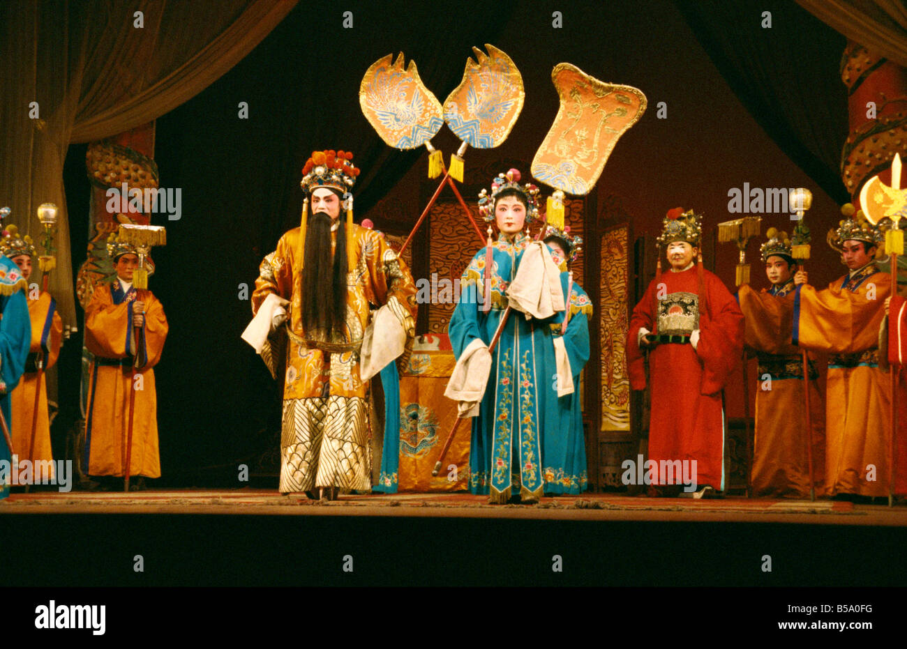 Actors on stage during a traditional Sichuan Opera in China G Corrigan ...
