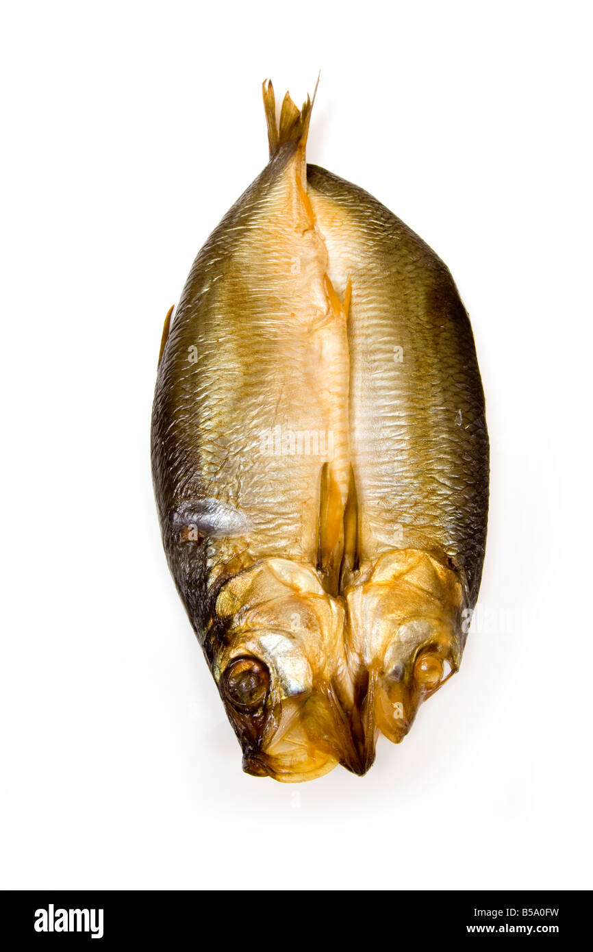 traditional smoked kippers isolated on a white studio background Stock ...