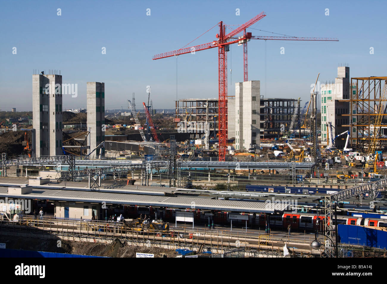 London 2012 Olympic Infrastructure Construction site Stratford London ...