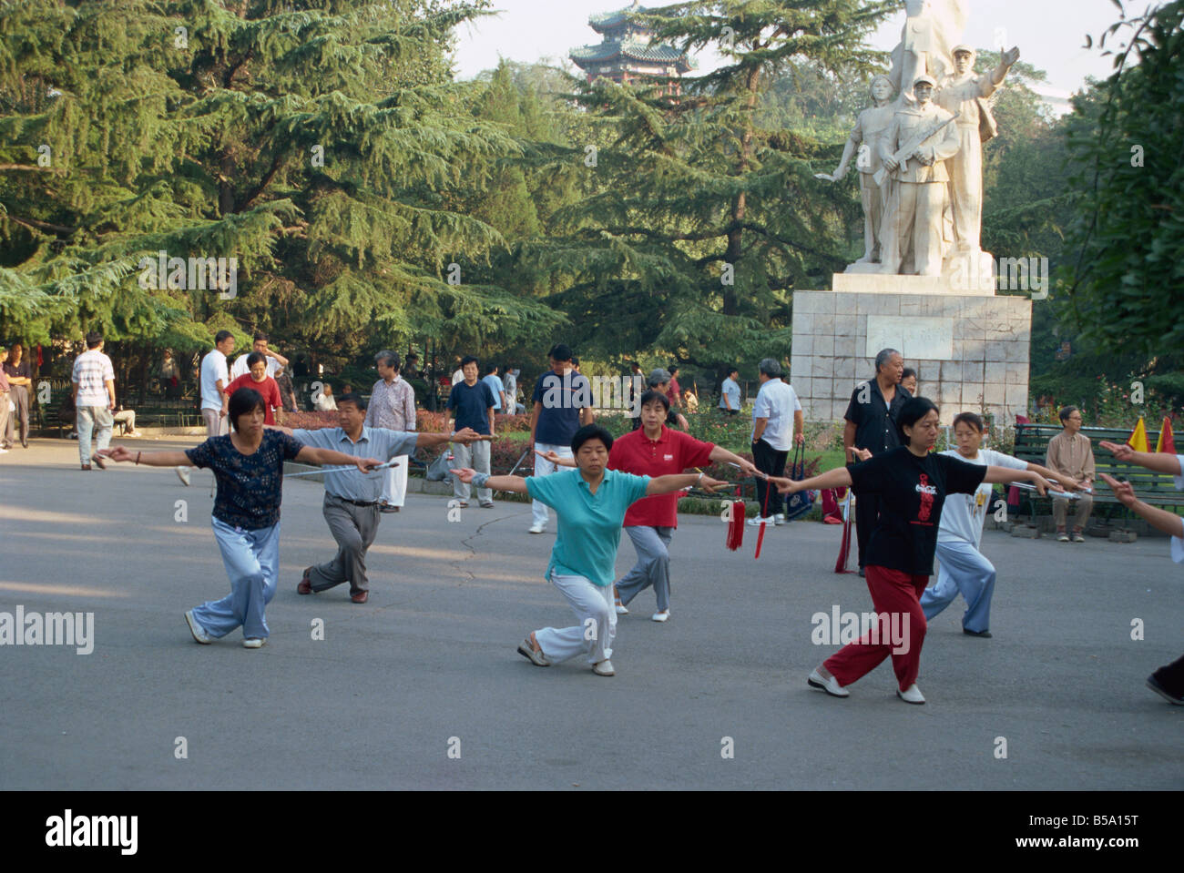 Early morning exercises in Dongdan Park Downtown Beijing China Asia ...