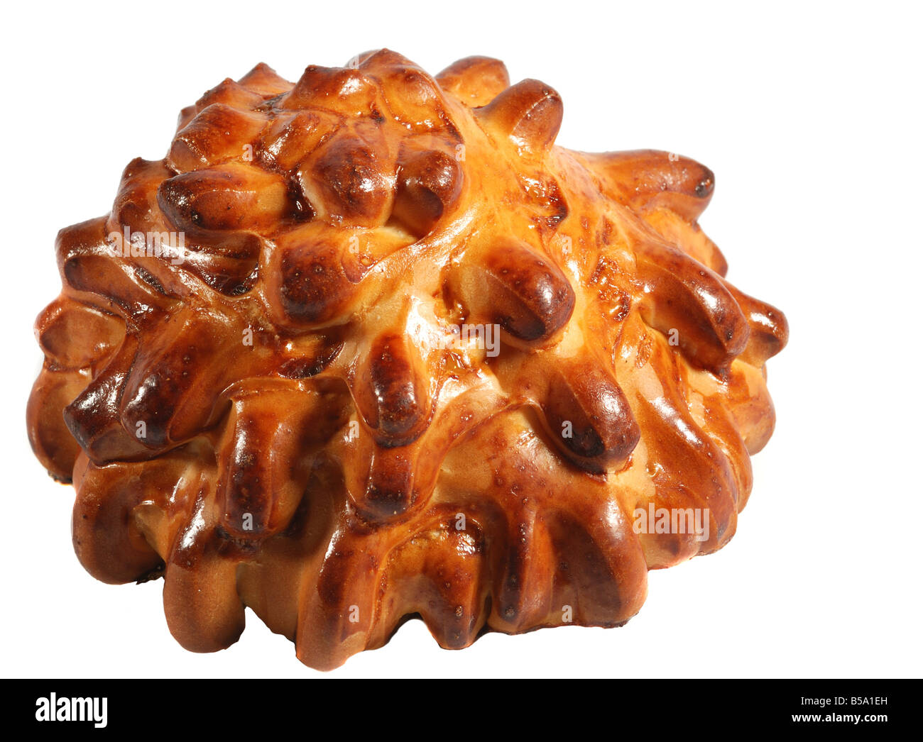 bun A sweet bun it is isolated on a white background Stock Photo - Alamy