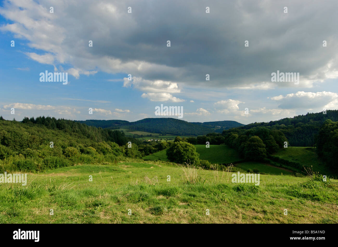 Clouds Meadows and forest of the Morvan Burgundy France Stock Photo - Alamy