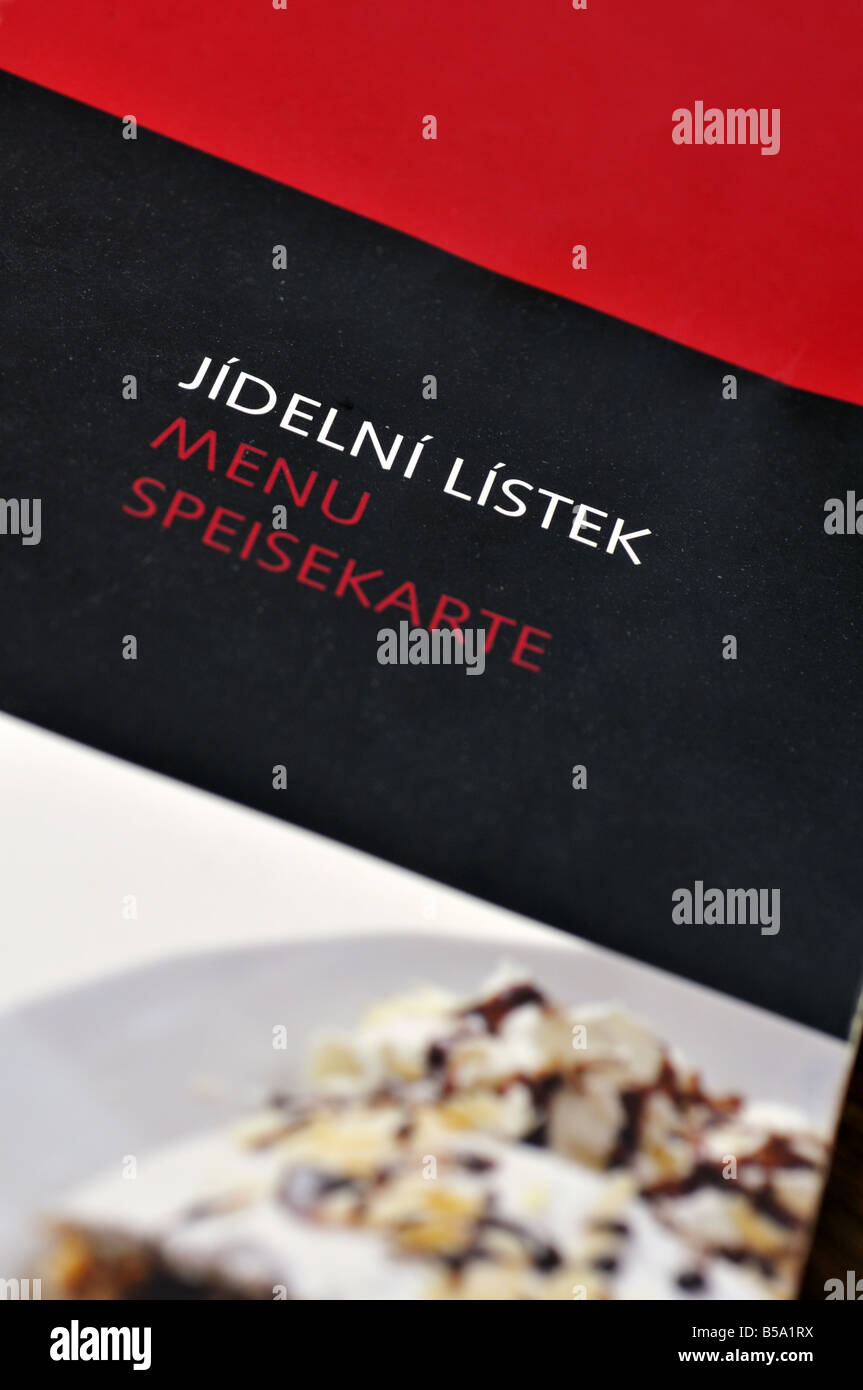 Czech food menu in english hi-res stock photography and images - Alamy
