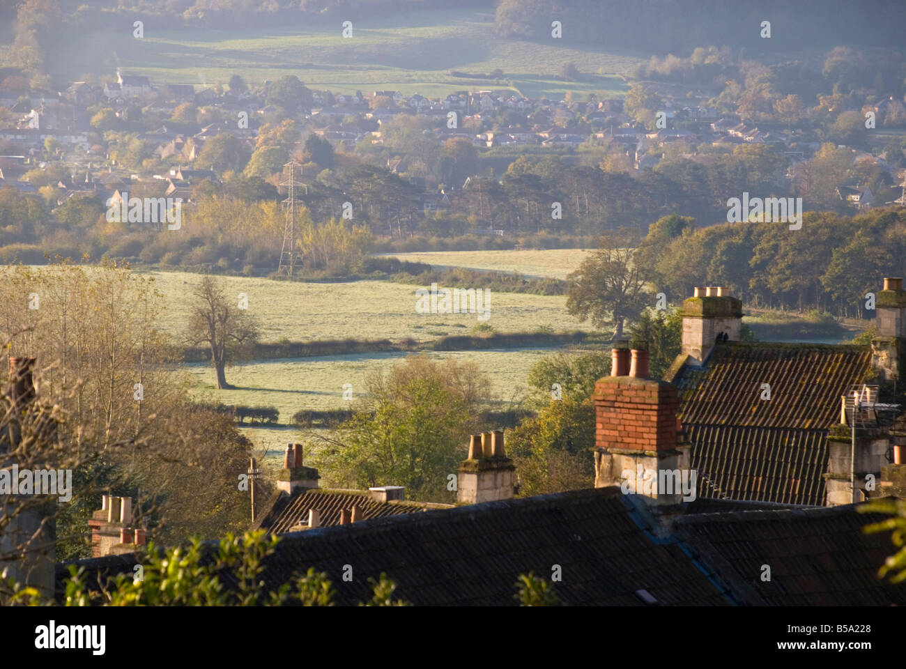 View from Batheaston of Bathampton water meadows site of a proposed ...