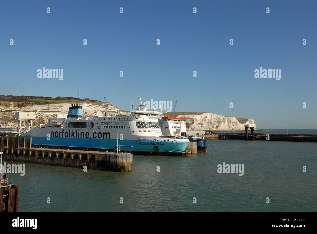 The Port of Dover and the White Cliffs of Dover England Stock Photo - Alamy