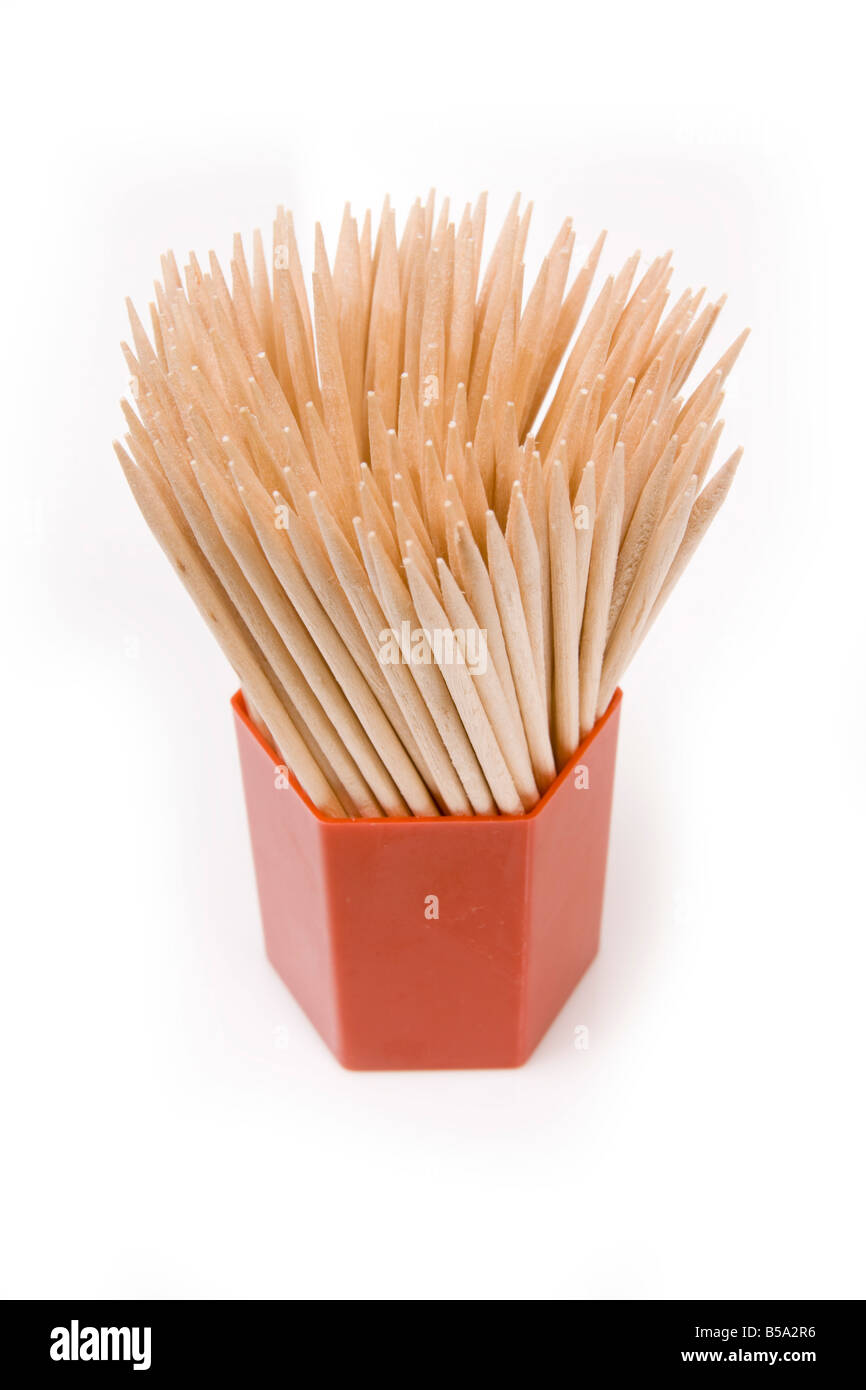 Wooden toothpicks isolated on a white studio background Stock Photo - Alamy