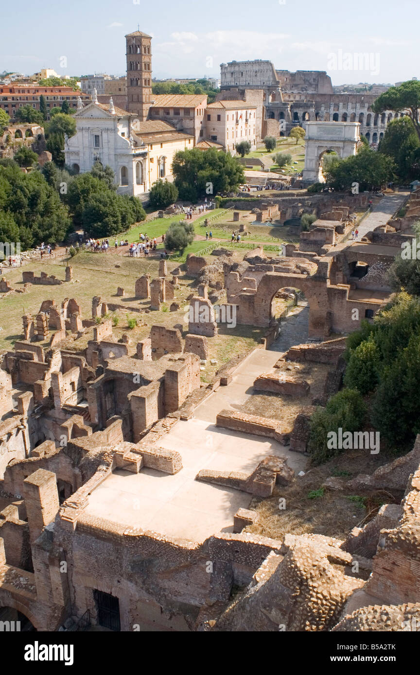 Italy Older Roman Forum on blue sky Stock Photo - Alamy