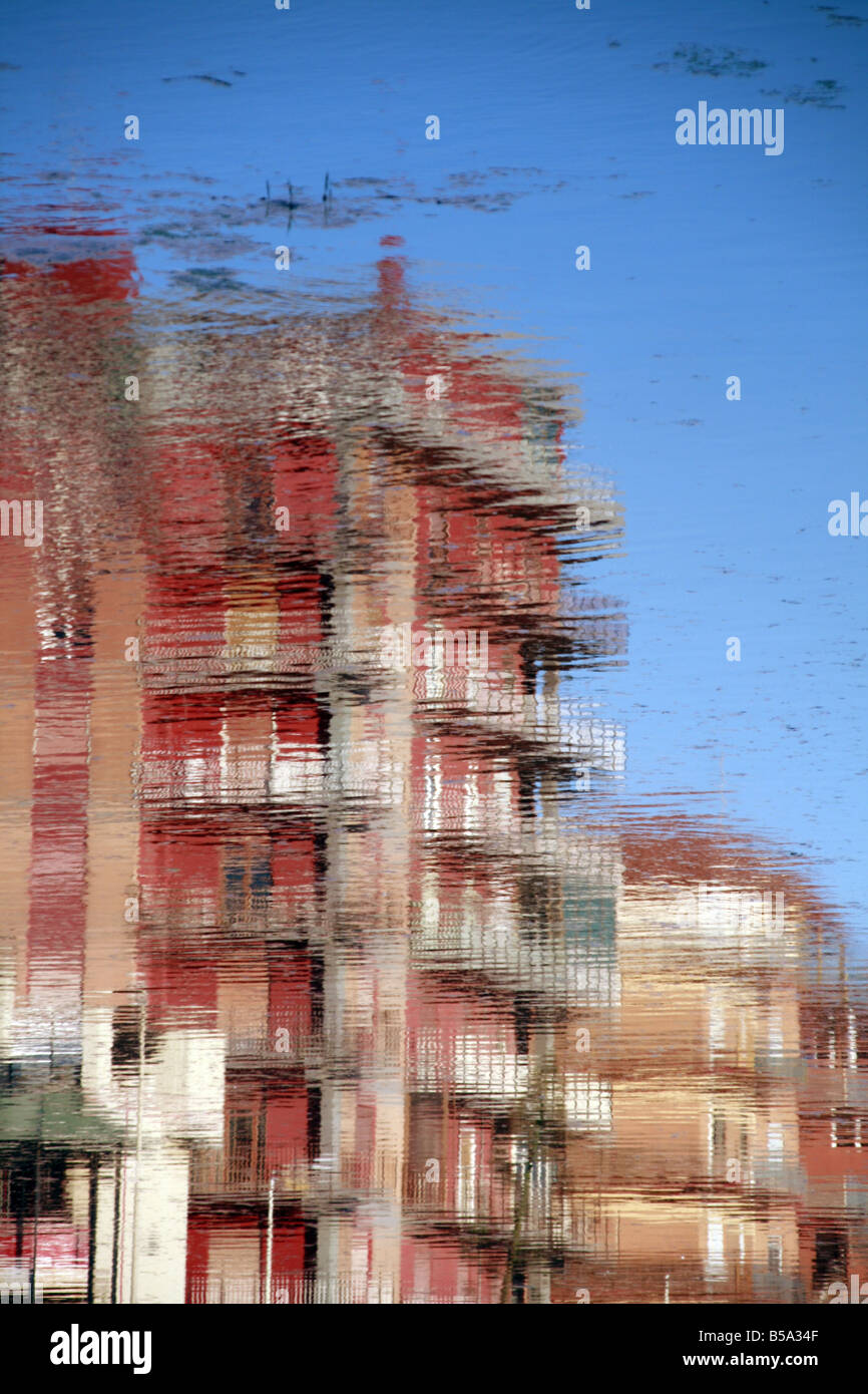 urban building reflection in water in city town Stock Photo - Alamy