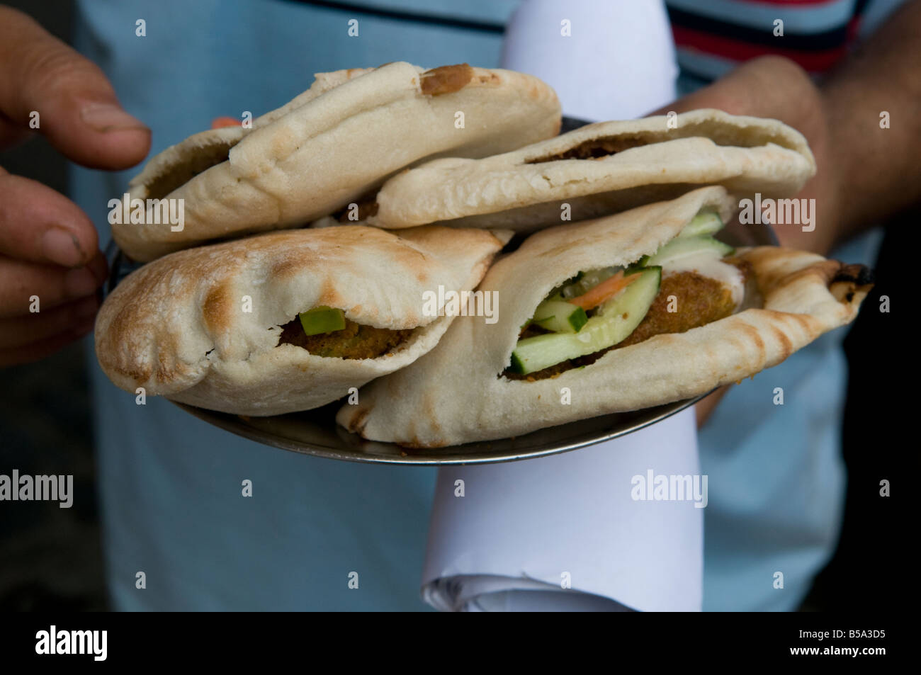 Taamiya or Falafel in Pitta bread served at an Egyptian restaurant in ...
