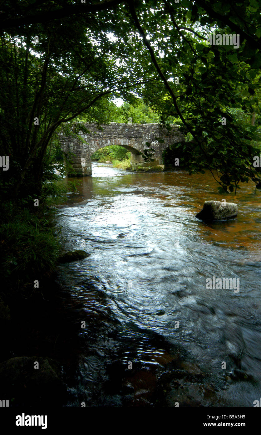 Fingle Bridge over the River Teign in the Teign Valley Devon UK Stock ...
