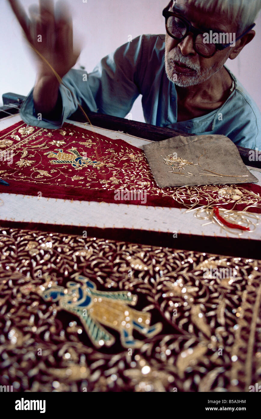 Intricate embroidery work India Asia Stock Photo - Alamy