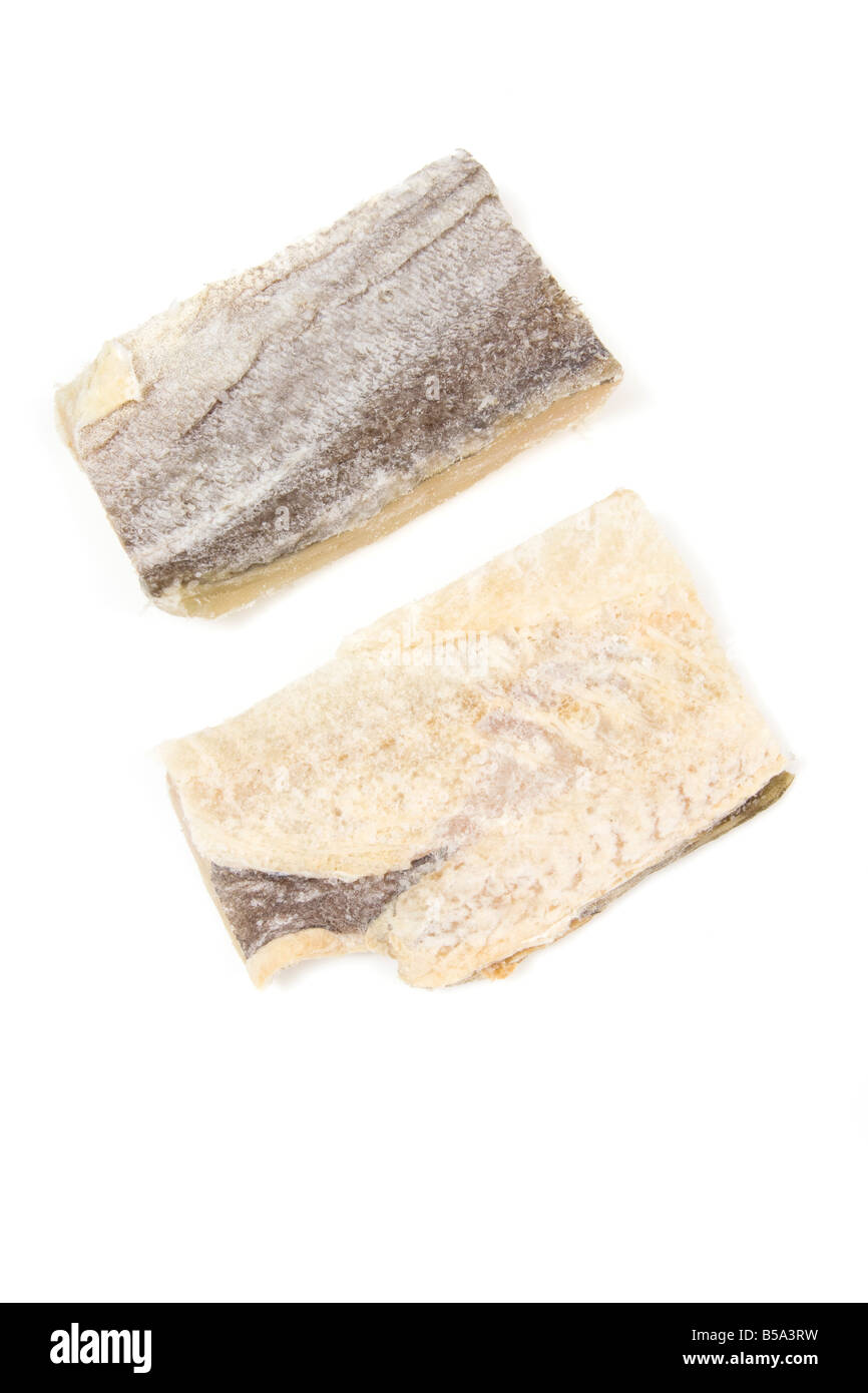 Salt cod isolated on a white studio background Stock Photo - Alamy