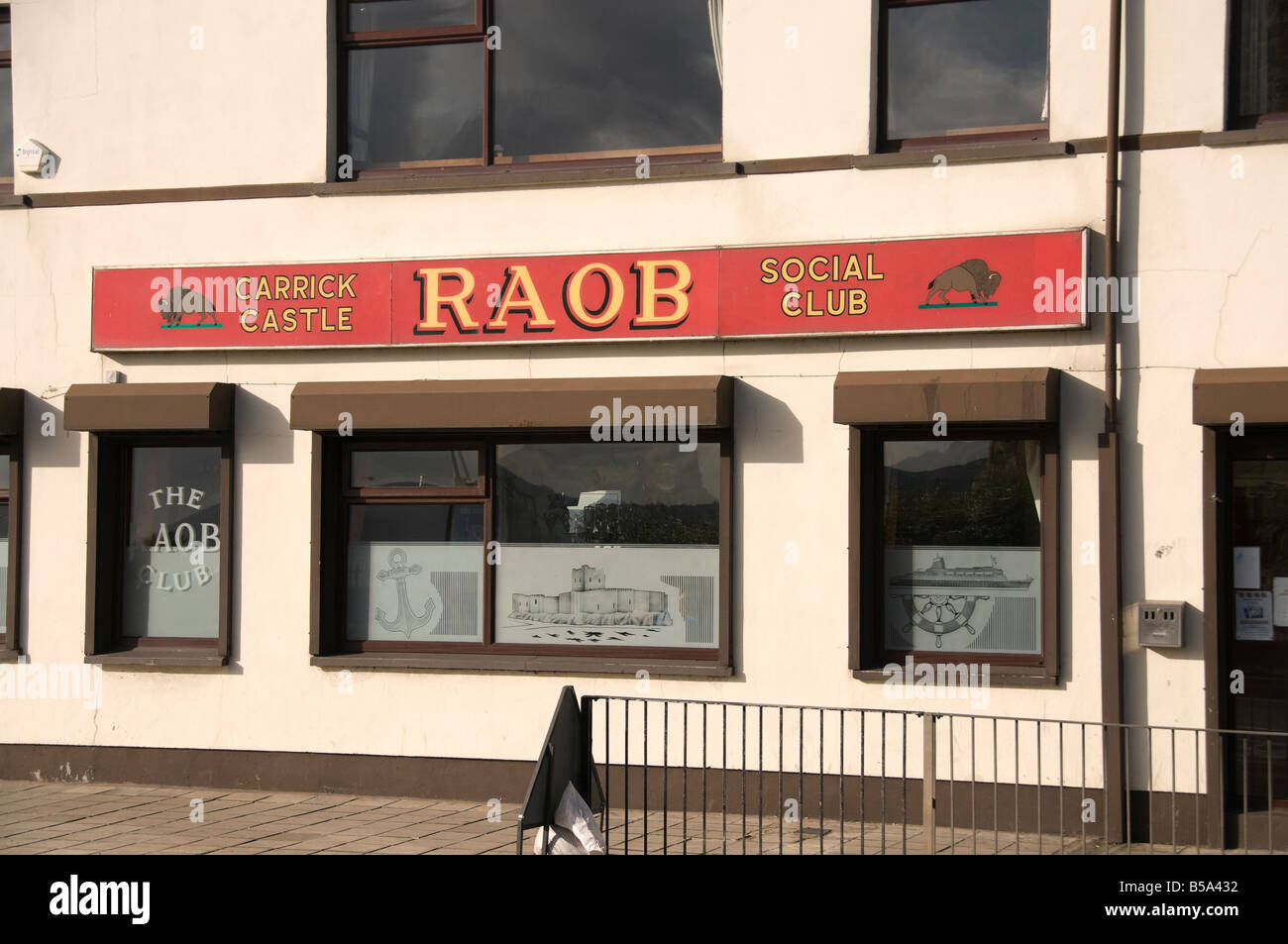 Royal Antediluvian Order of Buffaloes club in Carrickfergus Stock Photo ...