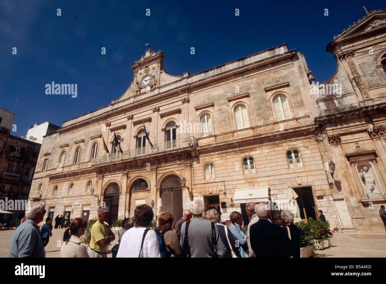 City Hall Baroque style Group of people OSTUNI APULIA PUGLIA ITALY ...