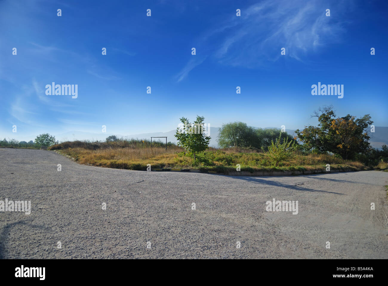 winding path through savannah with sun beams Stock Photo - Alamy