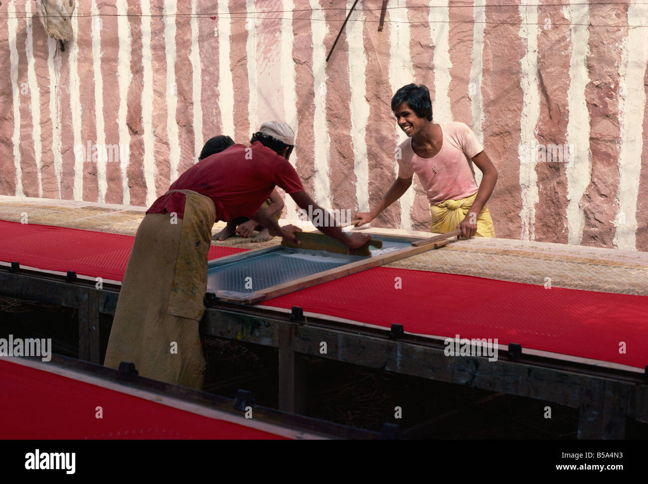 Screen printing cotton Rajasthan state India Asia Stock Photo - Alamy