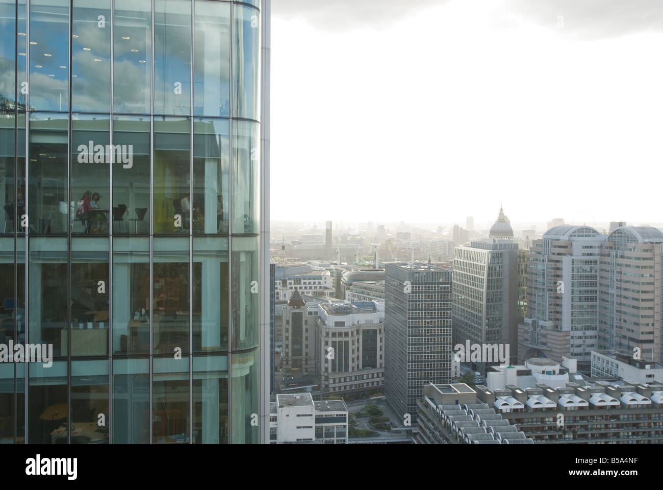 London city scape from Ropemaker street EC2, looking east past City ...