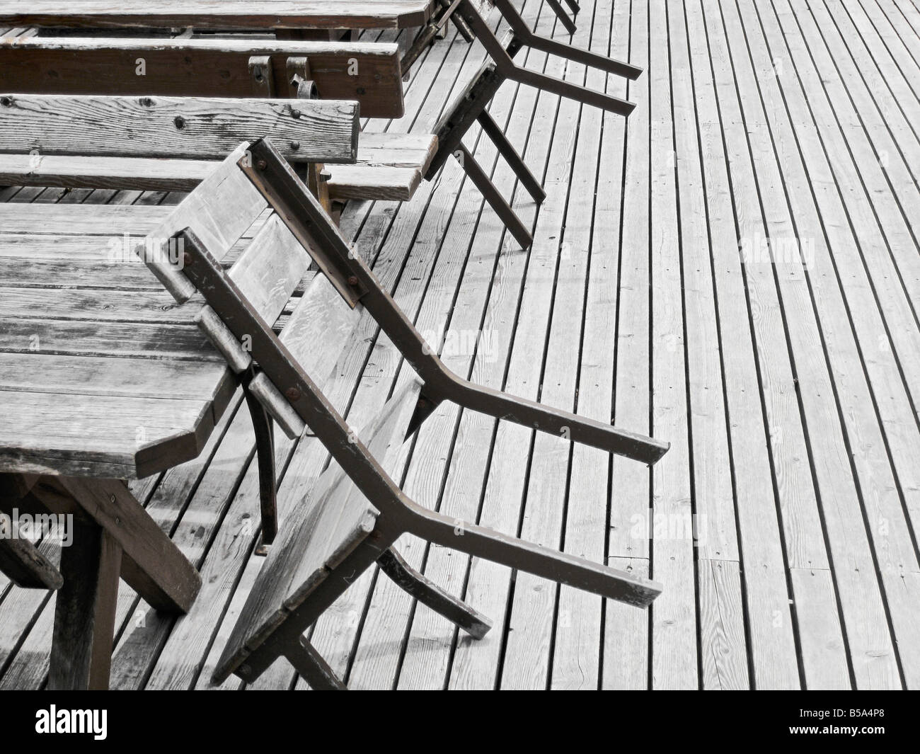 Chairs Leaning Against Tables After Closing Hour Stock Photo - Alamy