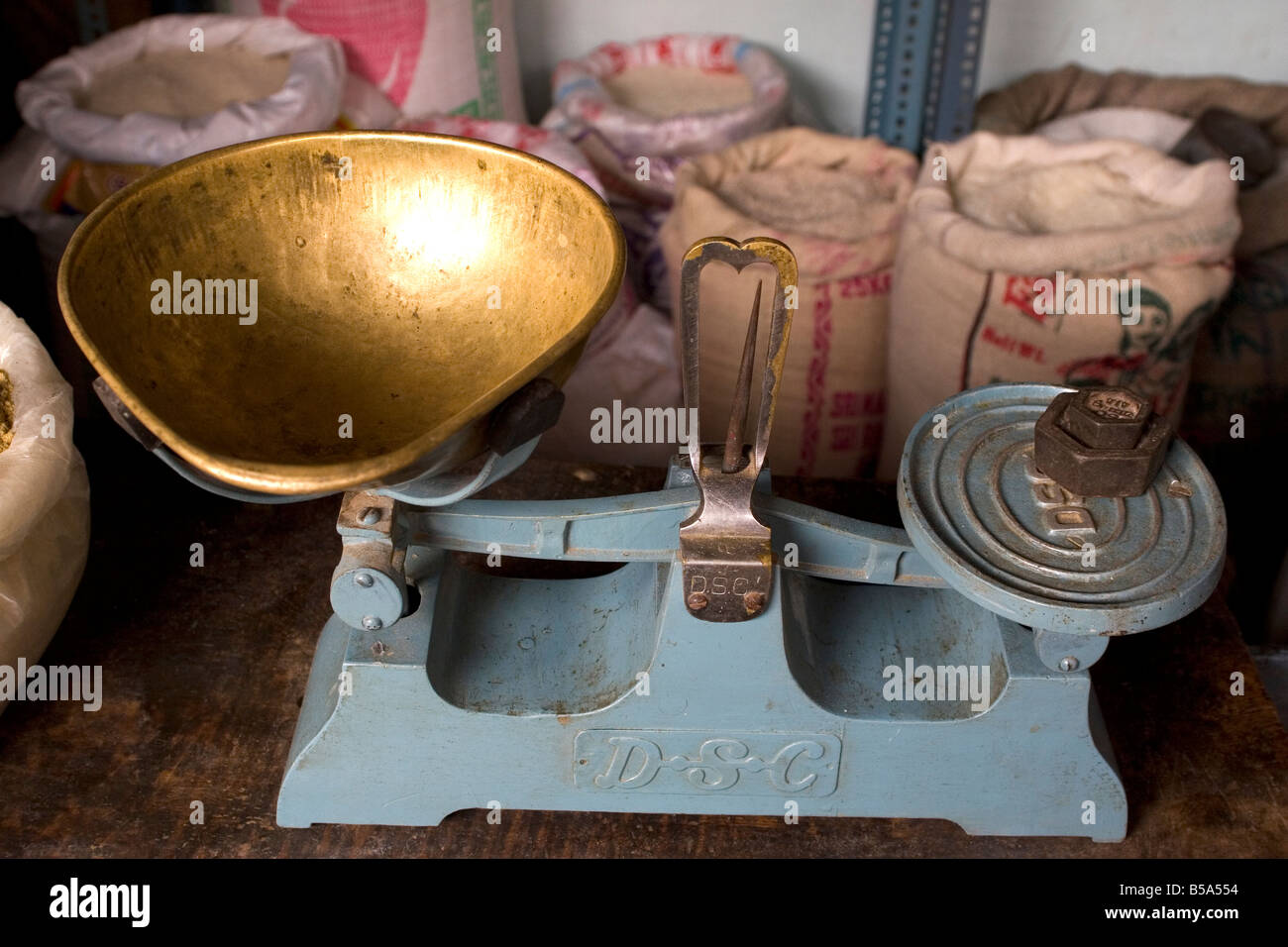 Scales in a market in Mysore, India Stock Photo - Alamy